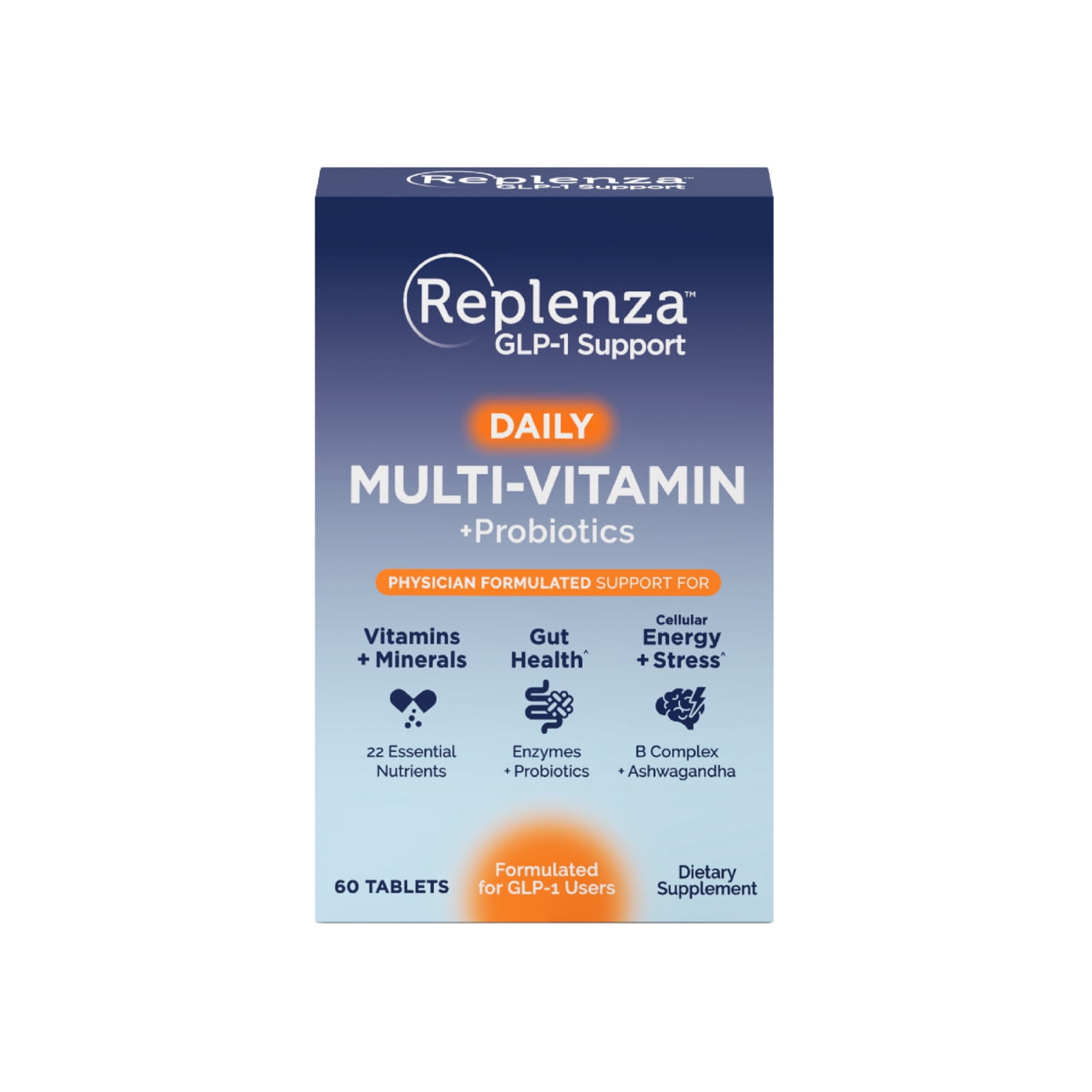 Replenza GLP-1 Support, Multivitamin Probiotic, 22 Essential Nutrients ...