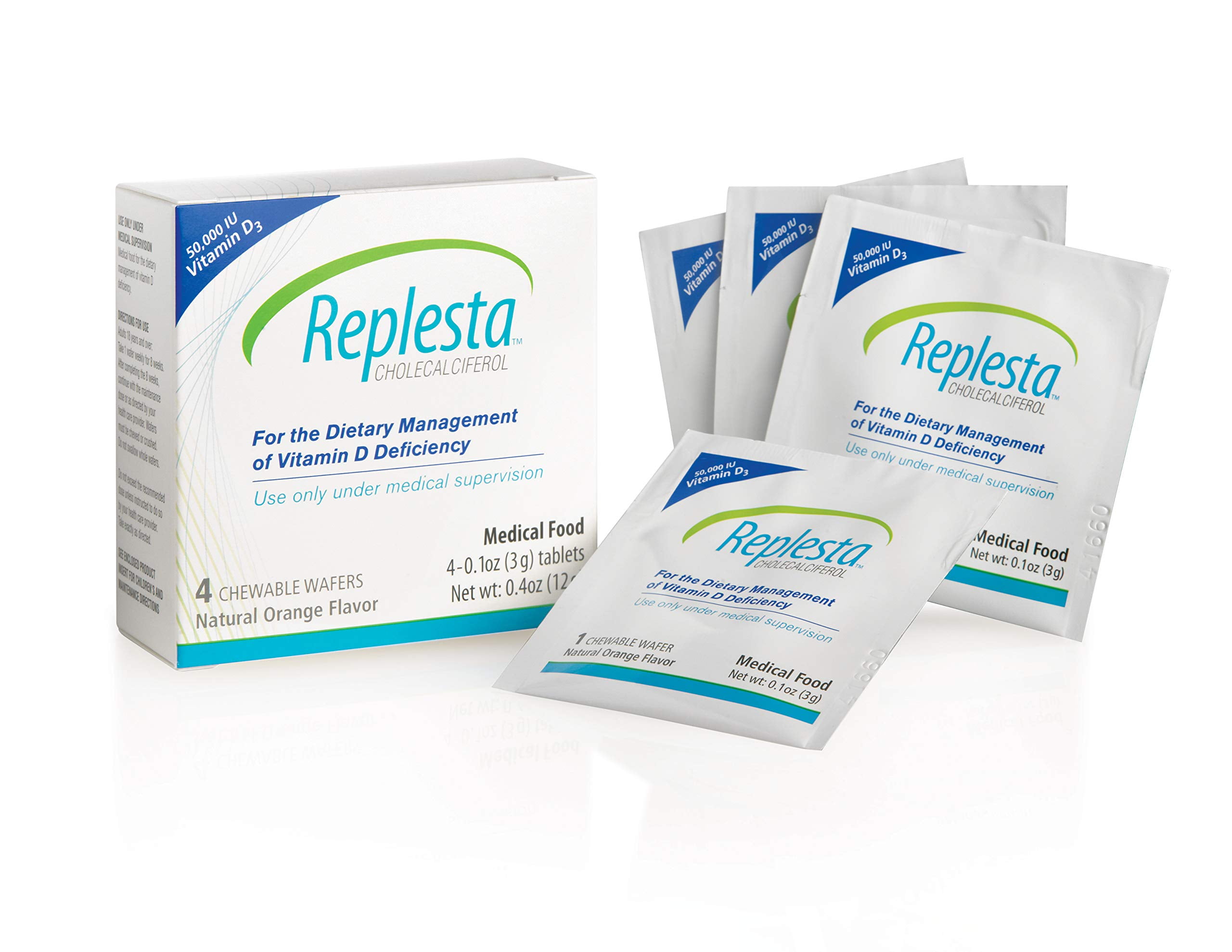 Replesta 50,000 IU Vitamin D3 Cholecalciferol, for Vitamin D Deficiency ...