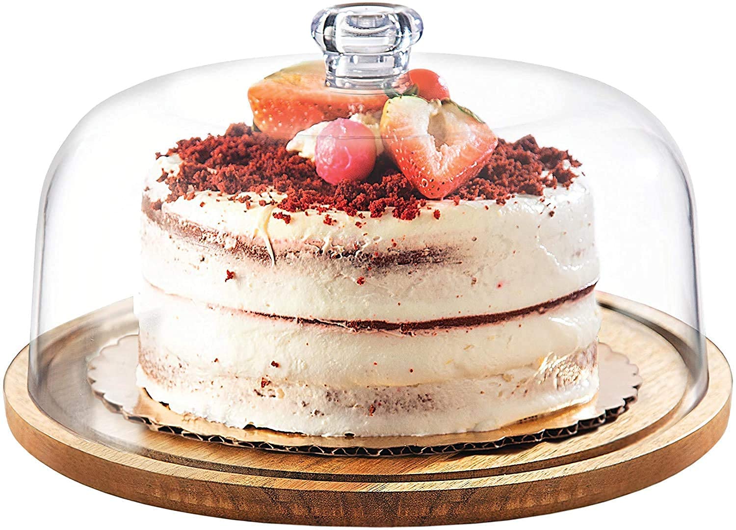 Replex Cake Stand with Cloche Dome Cupcake Stand Cake Holder Pastry ...