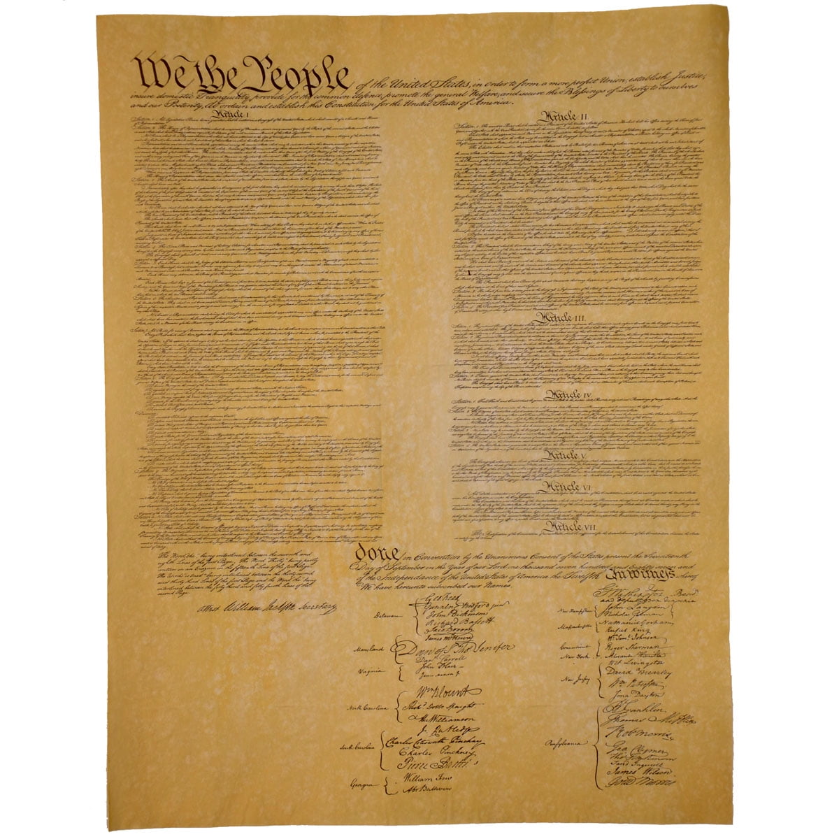 Walmart's US Constitution Replica on Antiqued Parchment Paper ...