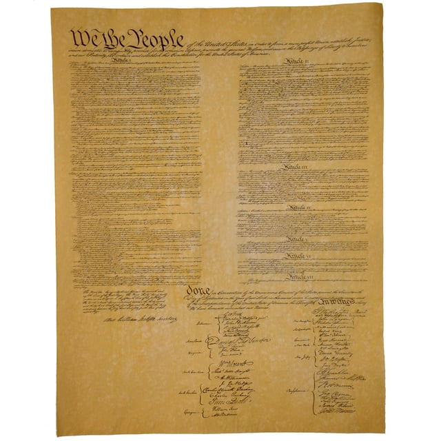 Walmart's US Constitution Replica on Antiqued Parchment Paper ...