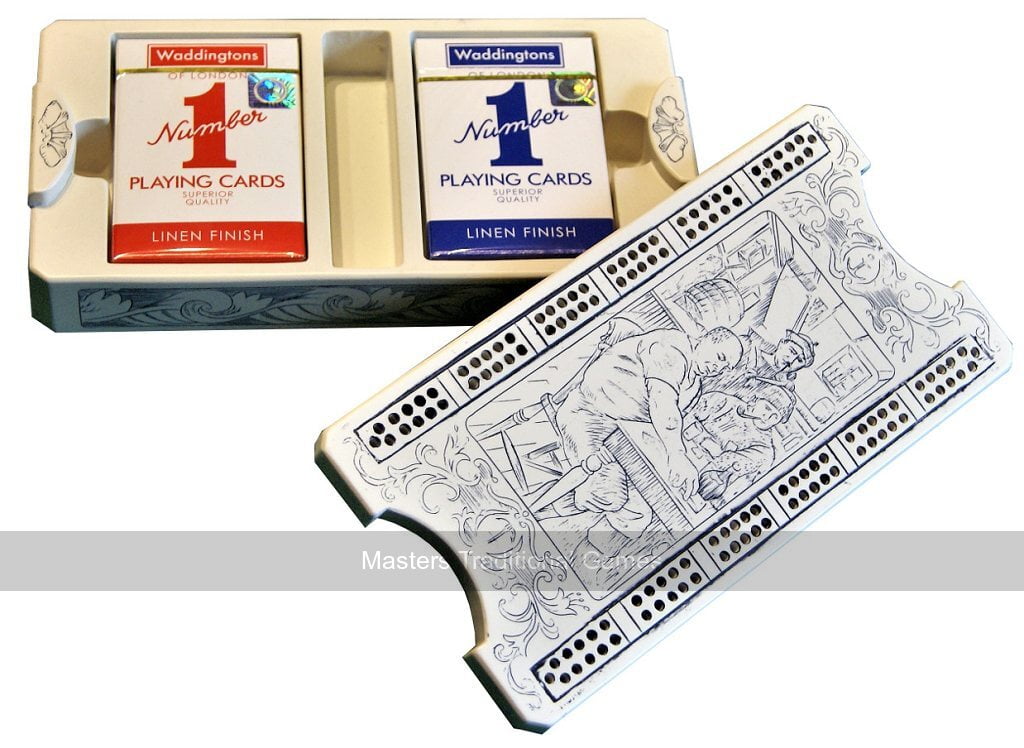 Replica Historical Sailor's Cribbage Box - with cards and pegs ...