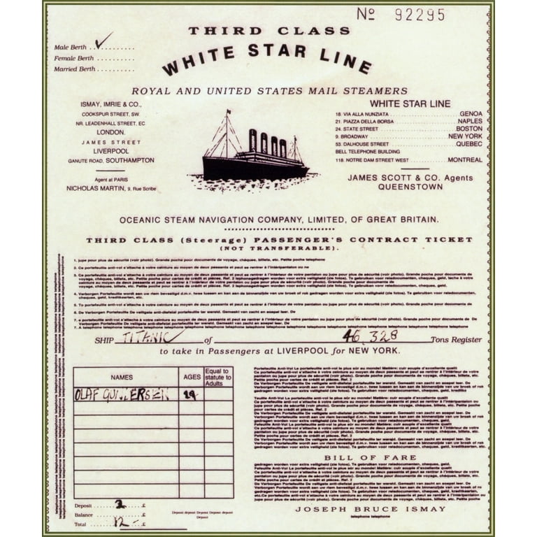 Titanic Ticket