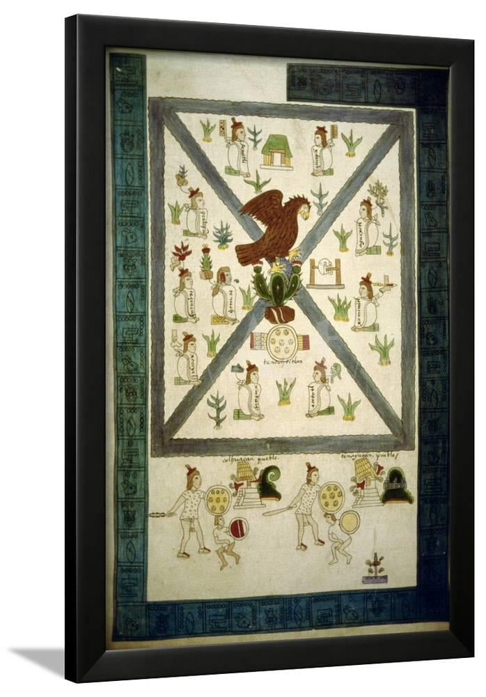 Replica of the Front Cover of the Codex Mendoza Depicting the Founding ...
