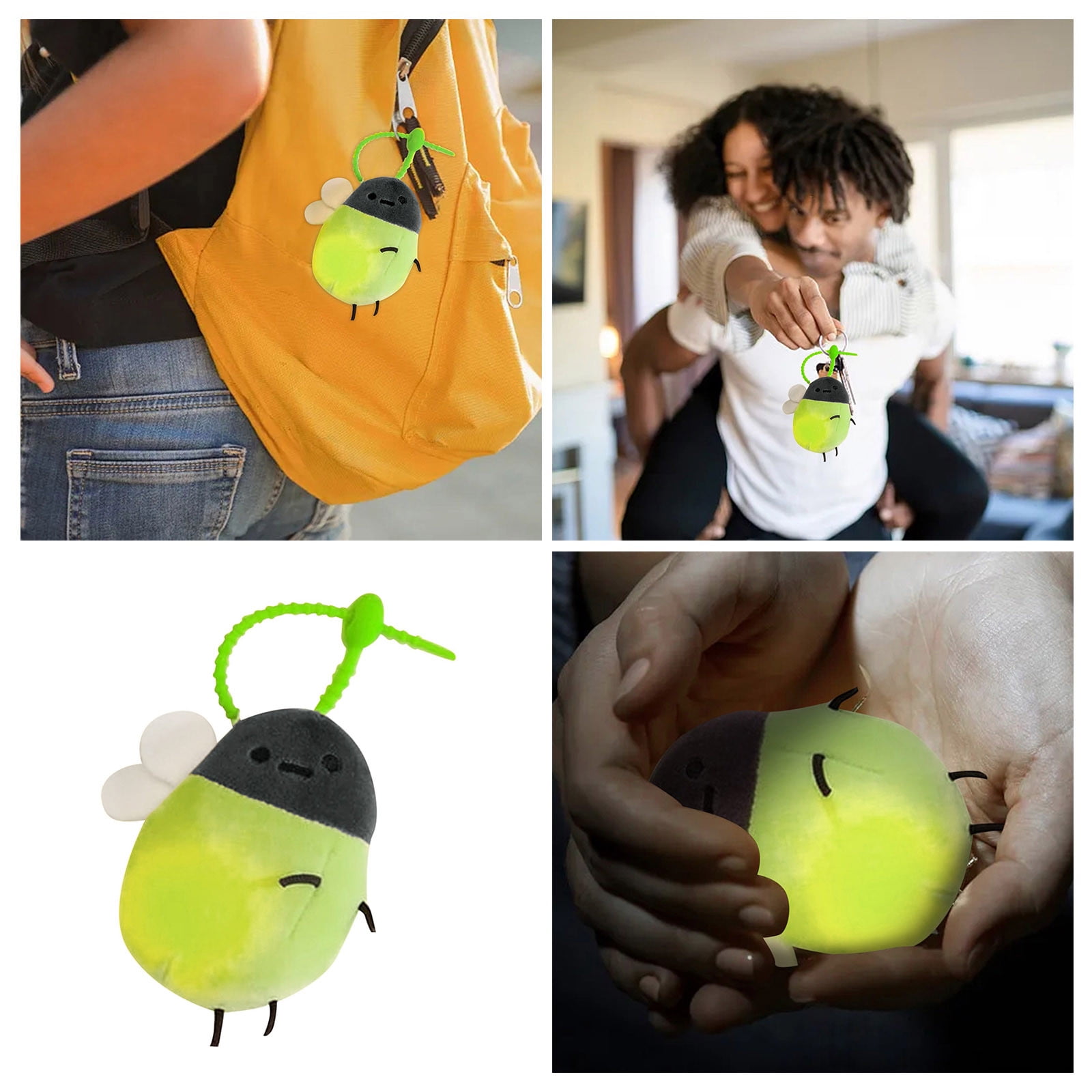 Replio 1 PCS Cute Creative Luminous Firefly Plush Doll For Girls Cartoon Key Button Pendant ...