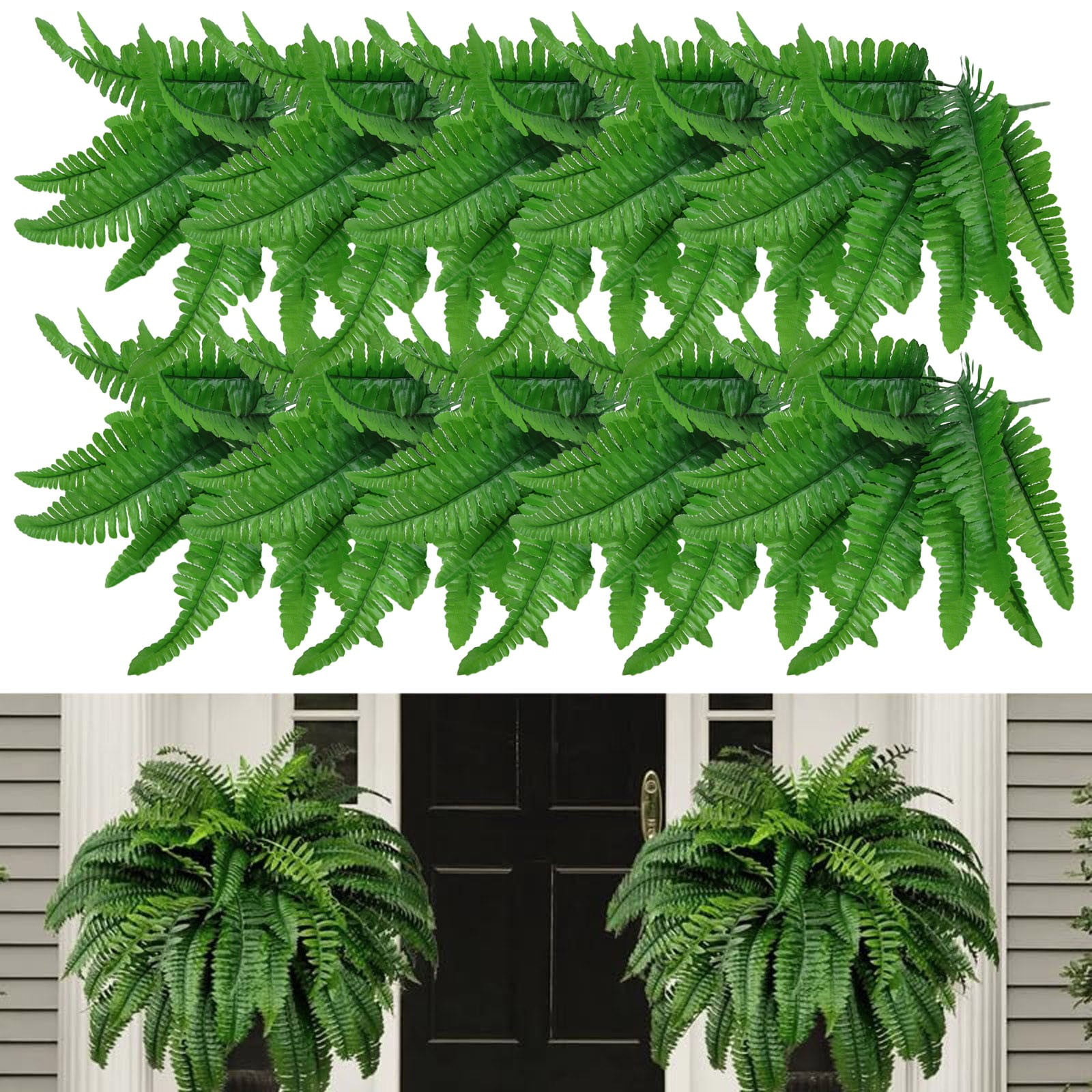 Replio 22in Lifelike Light Impervious Man Made Fern Fern Green With ...