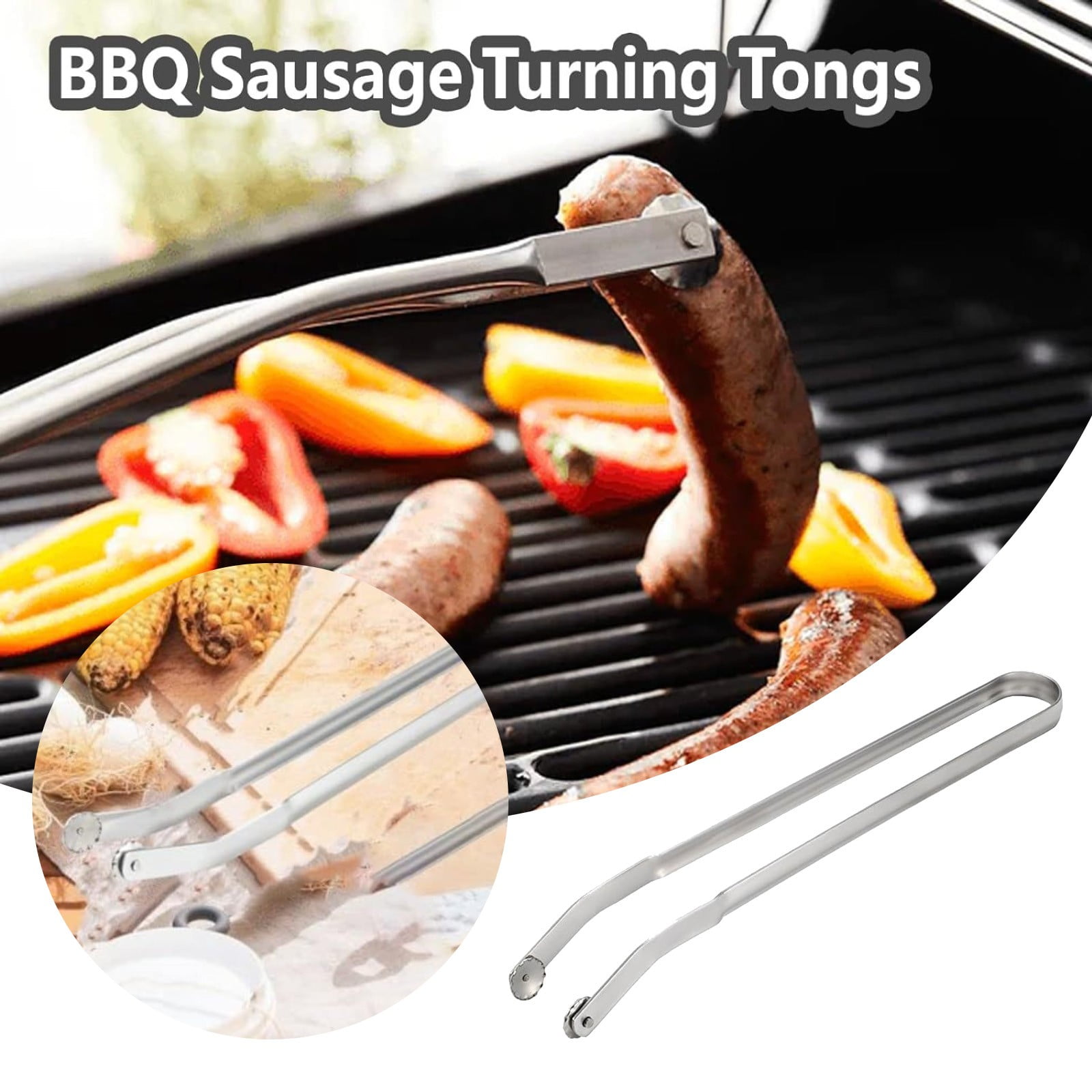 Replio BBQ Sausage Turning Tongs For Cooking Grillers Grill Tongs For ...