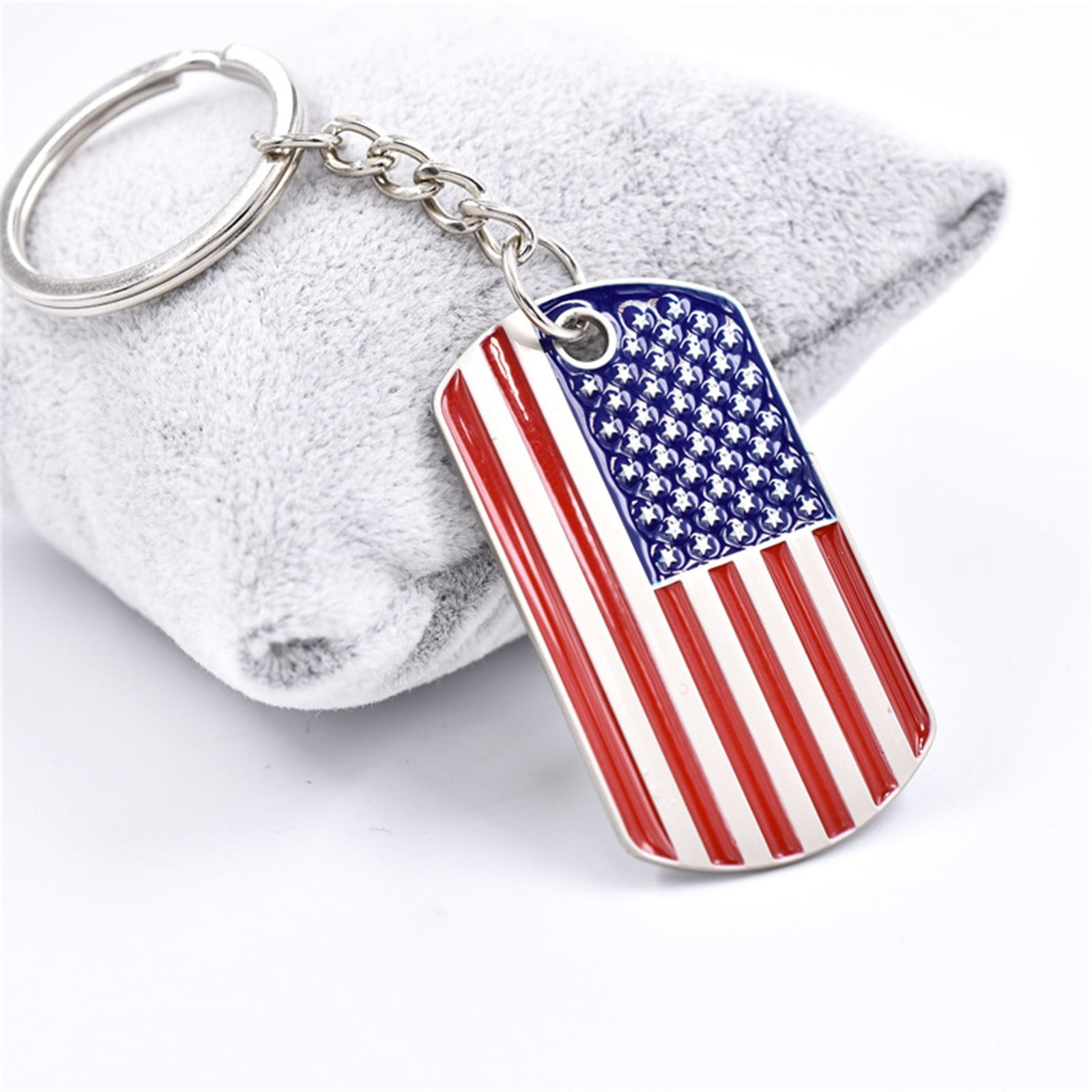 Replio Flag Independence Day Alloy Keychain Red White Blue Flag Color ...