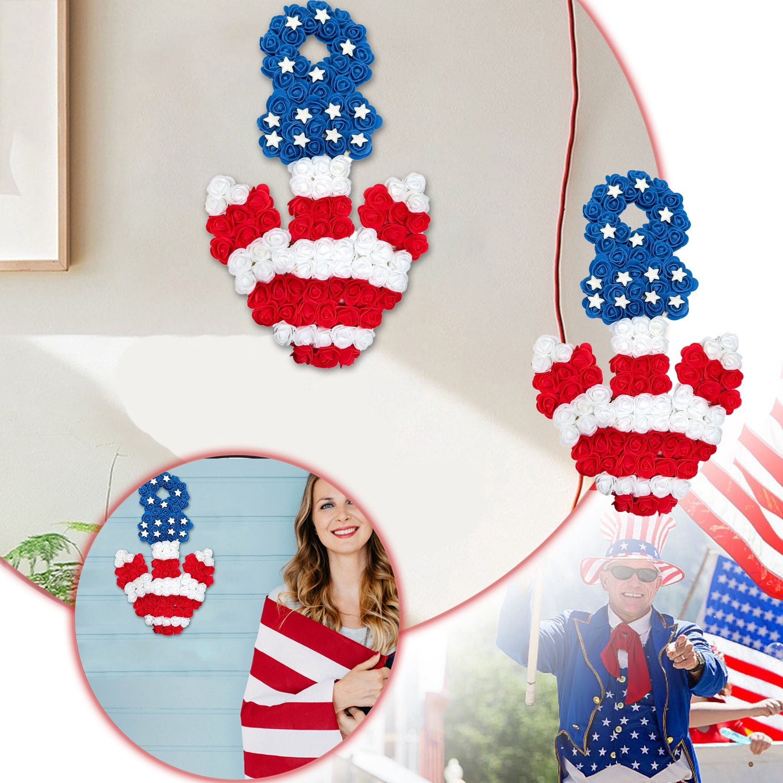 Replio Independence Day Pu Rose Shaped Garland Door Hanging ...