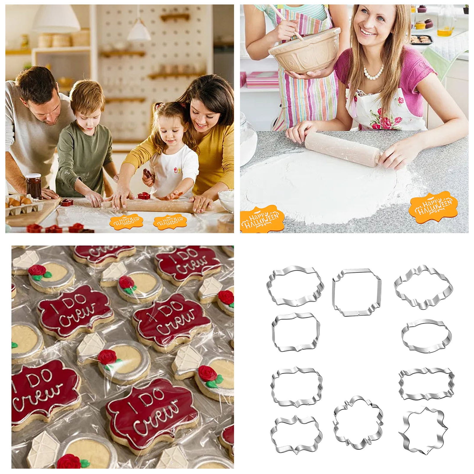 Replio Large Plaque Cookie Cutter Set 10 Piece Diswasher Frame Cookie ...