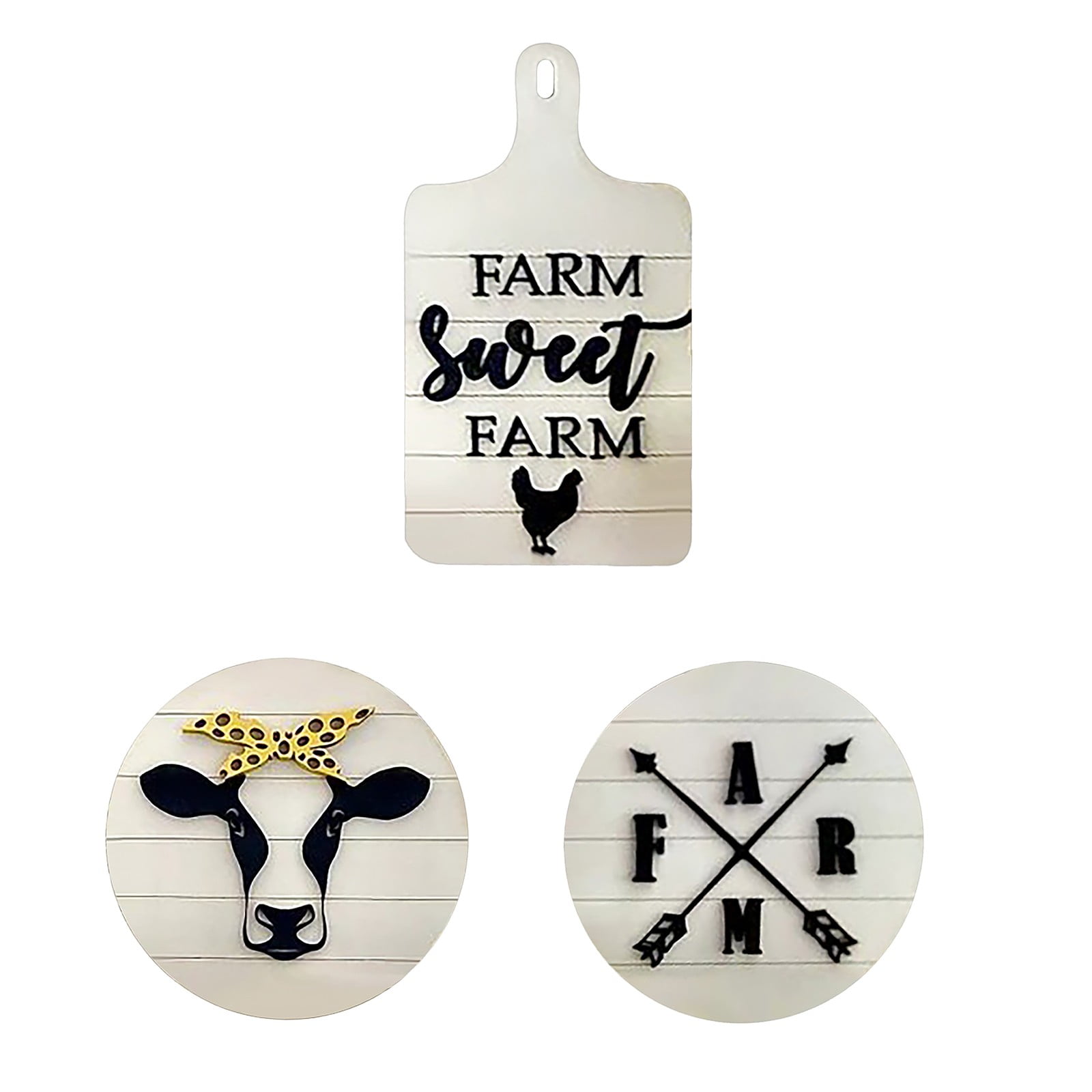 Replio Layered Tray Decorated With White Cow And Cow Letter Decorations ...