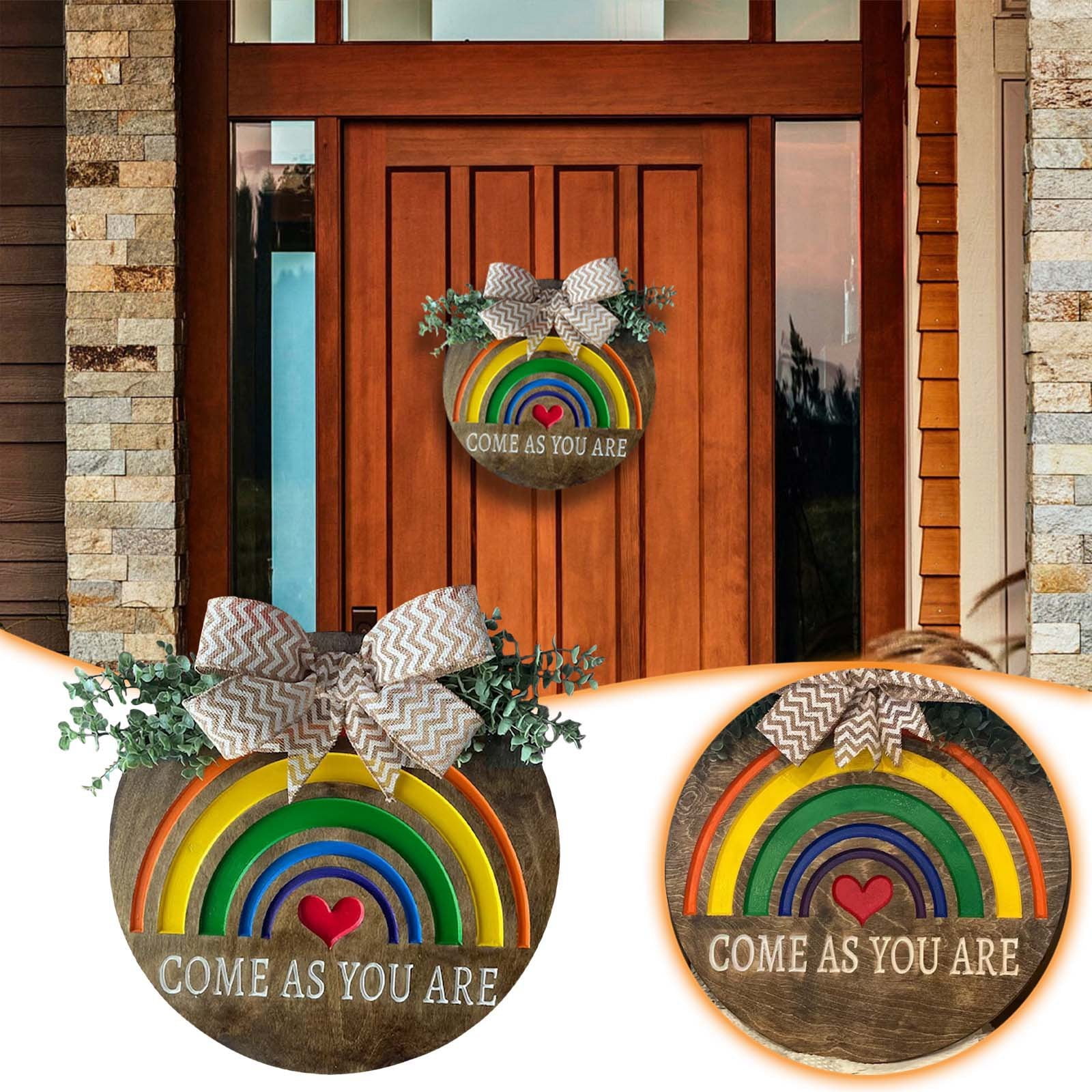 Replio Love Rainbow Wooden Door Sign Home Decoration Wooden Crafts ...