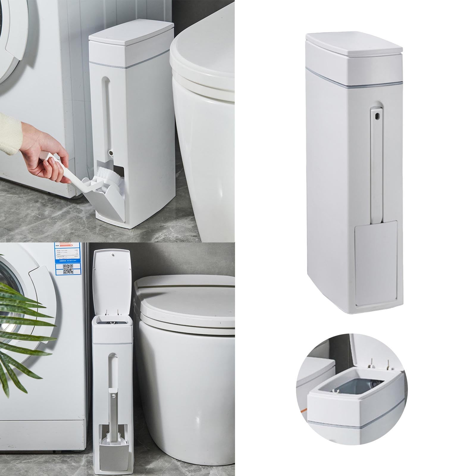 Replio Waste Bathroom Waste With Integrated Toilet Brush Holder Waste ...