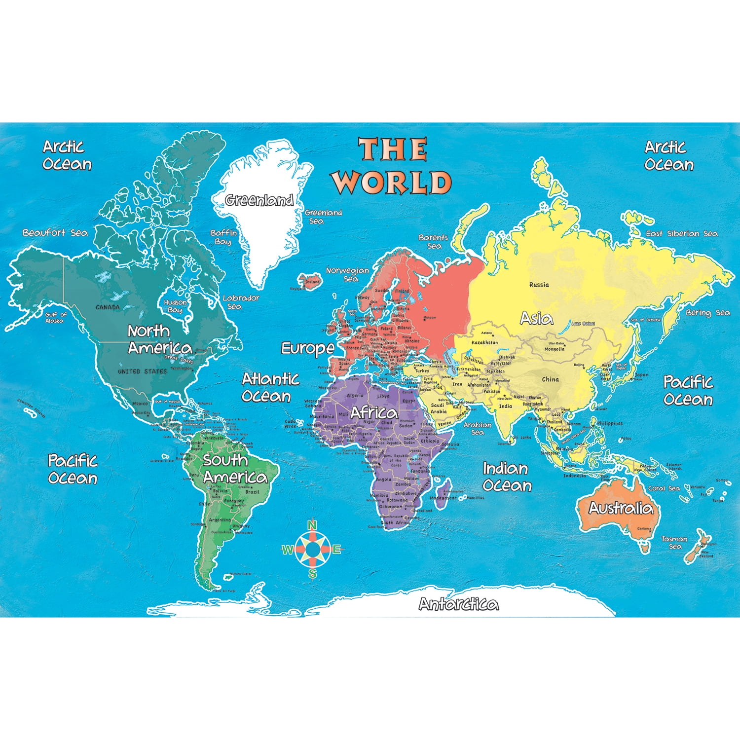 Replogle Globes Young Explorer World Map, 42" x 30" - Walmart.com