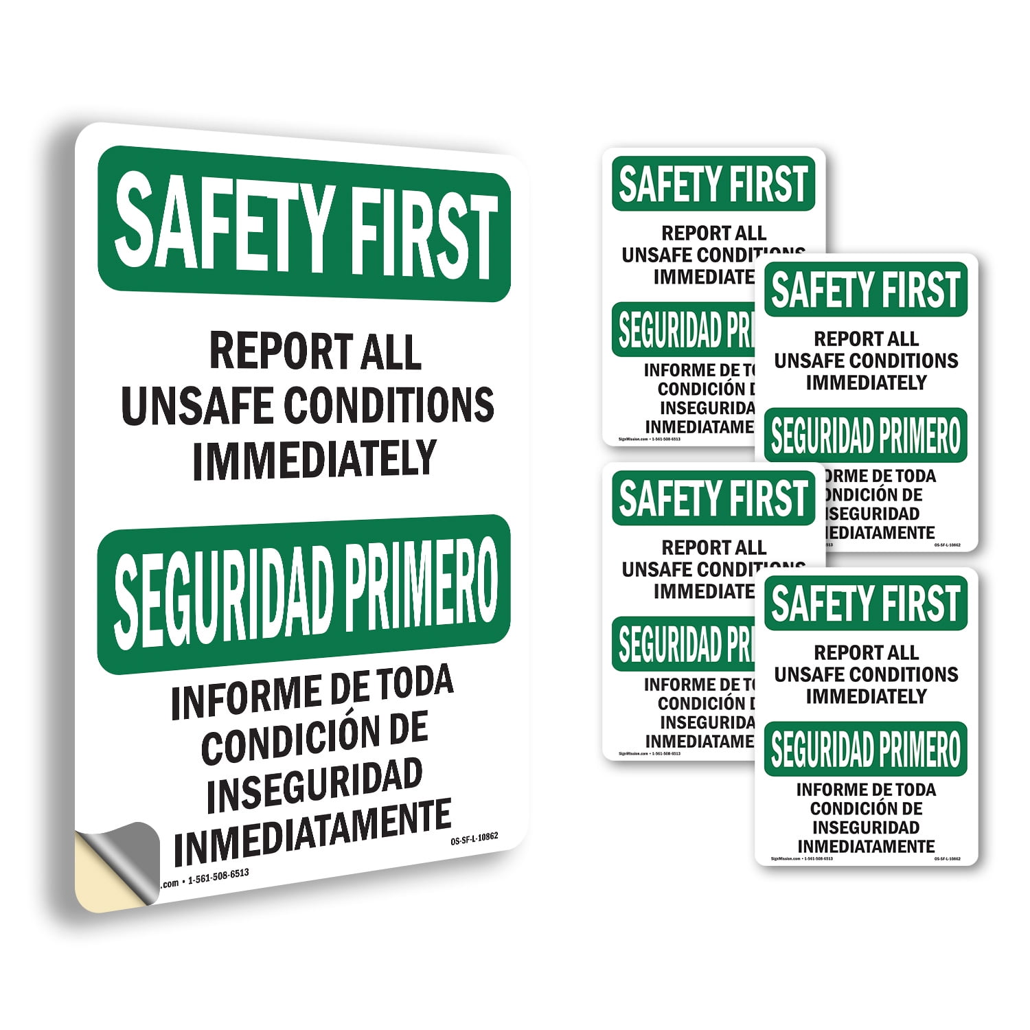 Report All Unsafe Conditions Immediat OSHA SAFETY FIRST Vinyl Decal ...
