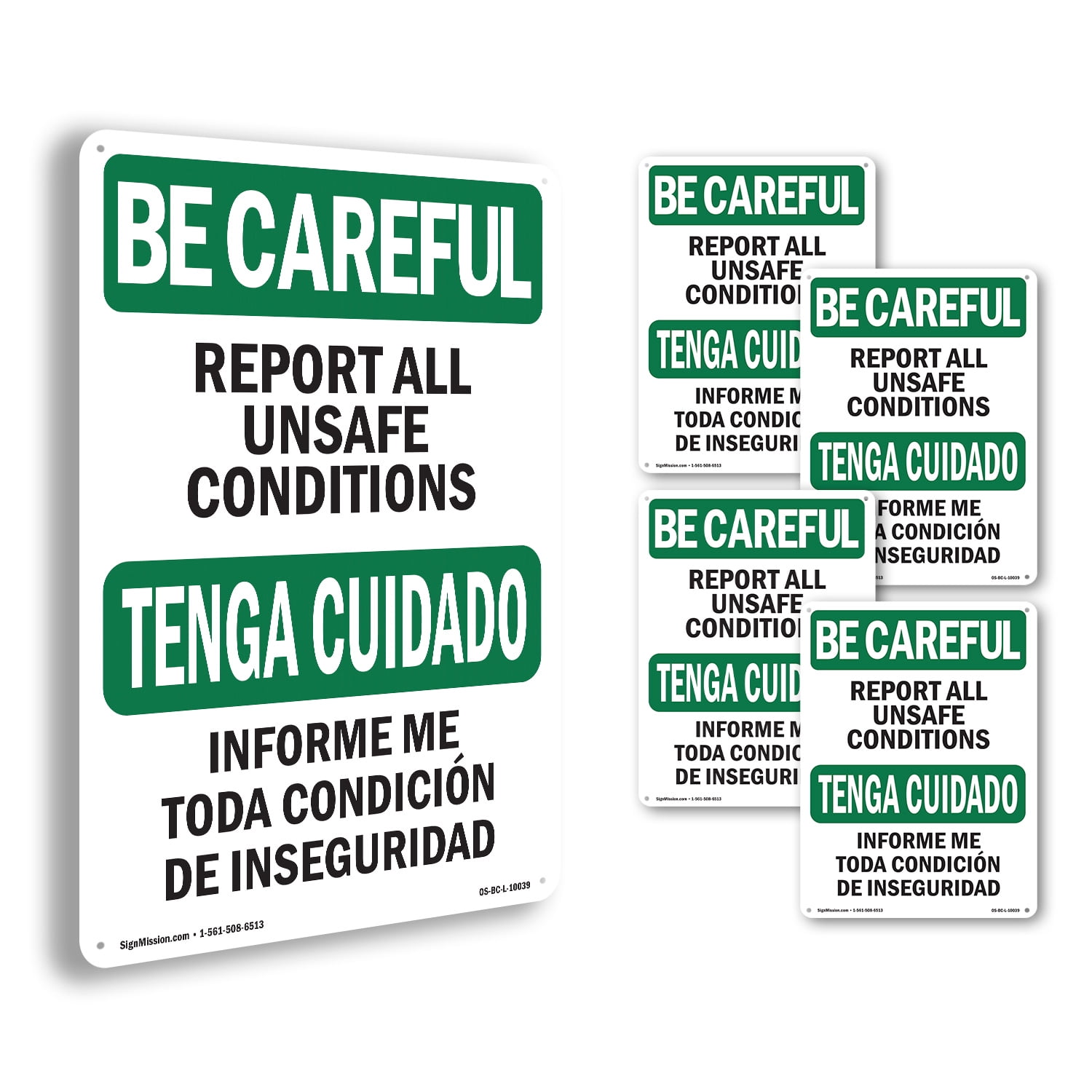 Report All Unsafe Conditions OSHA Be Careful Aluminum Sign 10 Inch x 7 ...