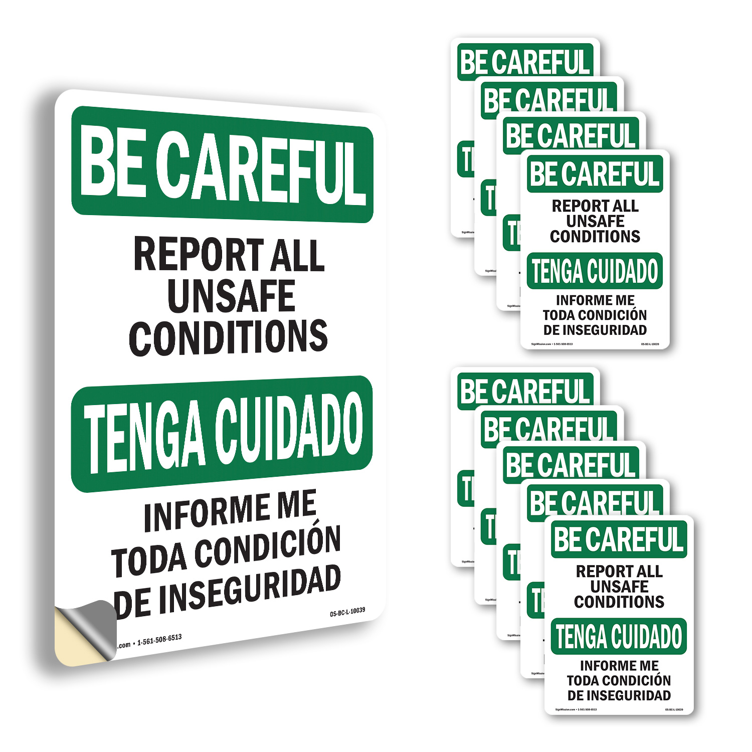 Report All Unsafe Conditions OSHA Be Careful Vinyl Decal Label 24 Inch ...