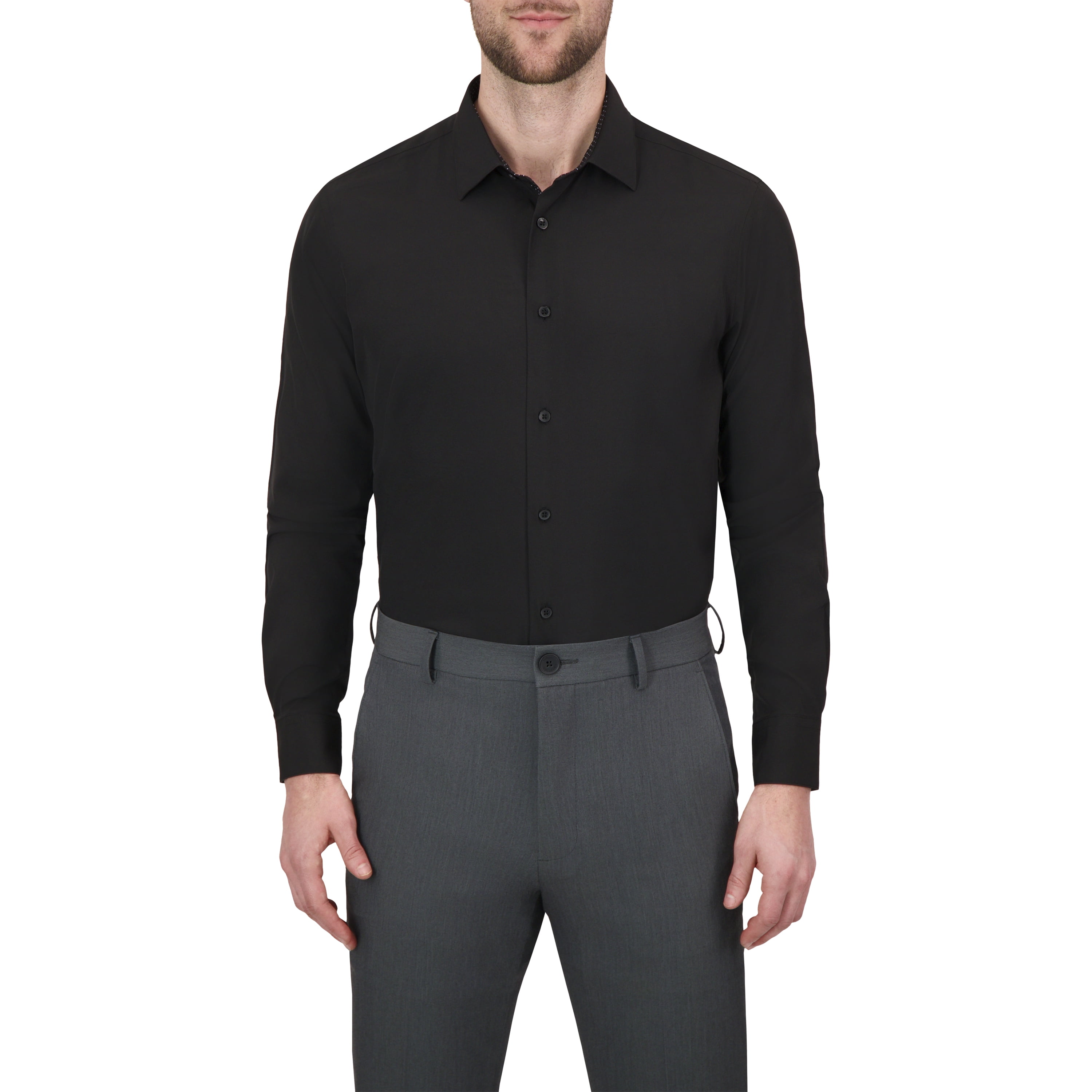 Report Collection Long Sleeve 4-Way Stretch Men's Woven Dress Shirt ...