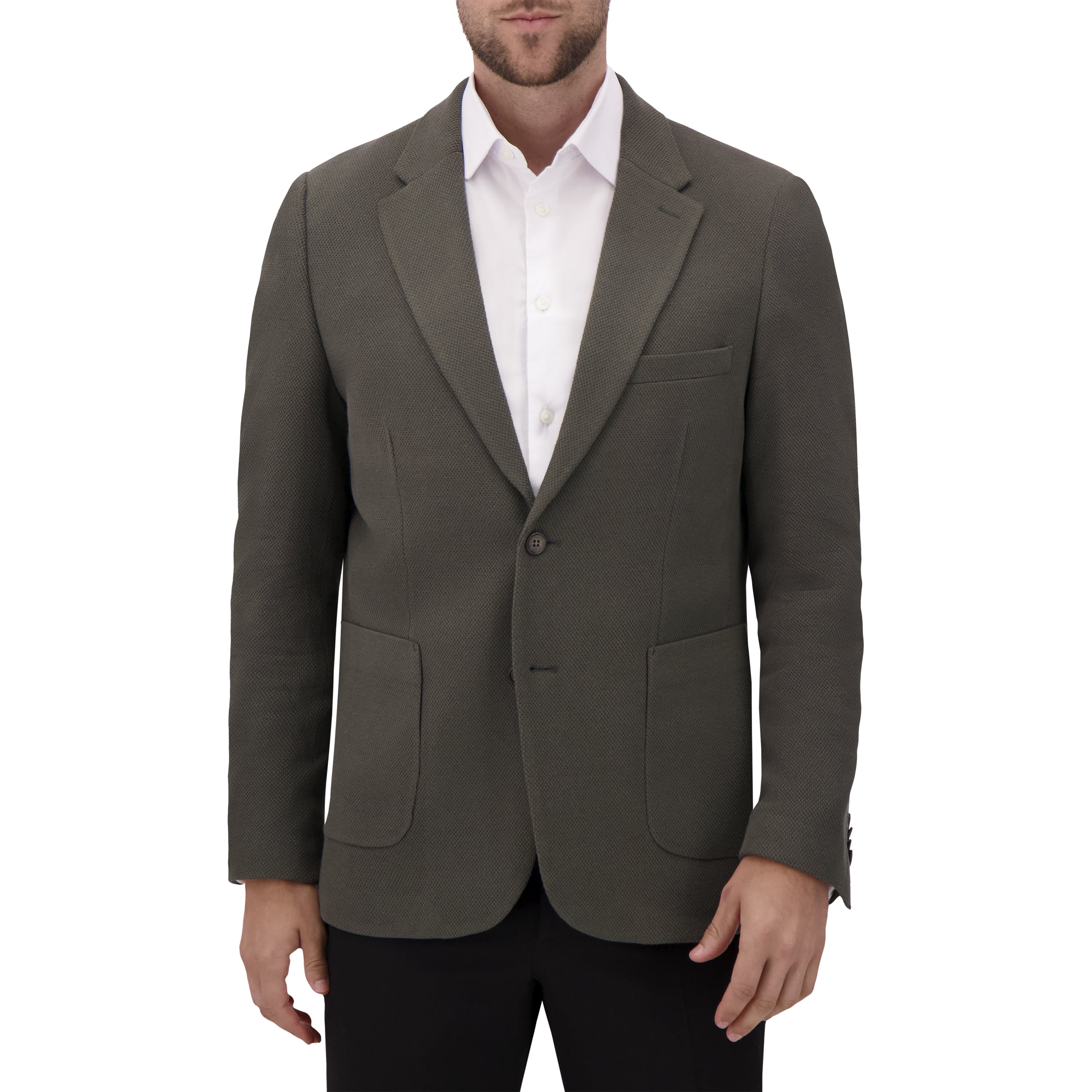 Report Collection Notch Collar Fully Lined Patch Pocket Knit Men's ...
