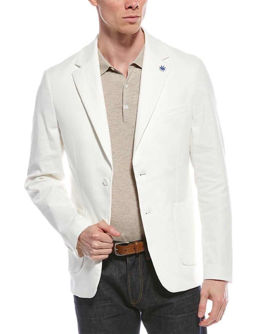 Report Collection mens Linen-Blend Jacket, 44R, White - Walmart.com