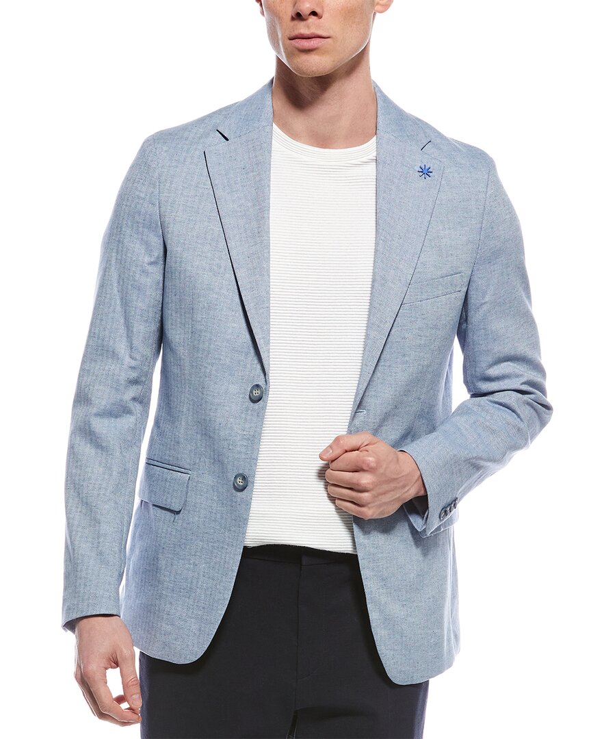 Report Collection mens Linen-Blend Jacket, 46R, Blue - Walmart.com