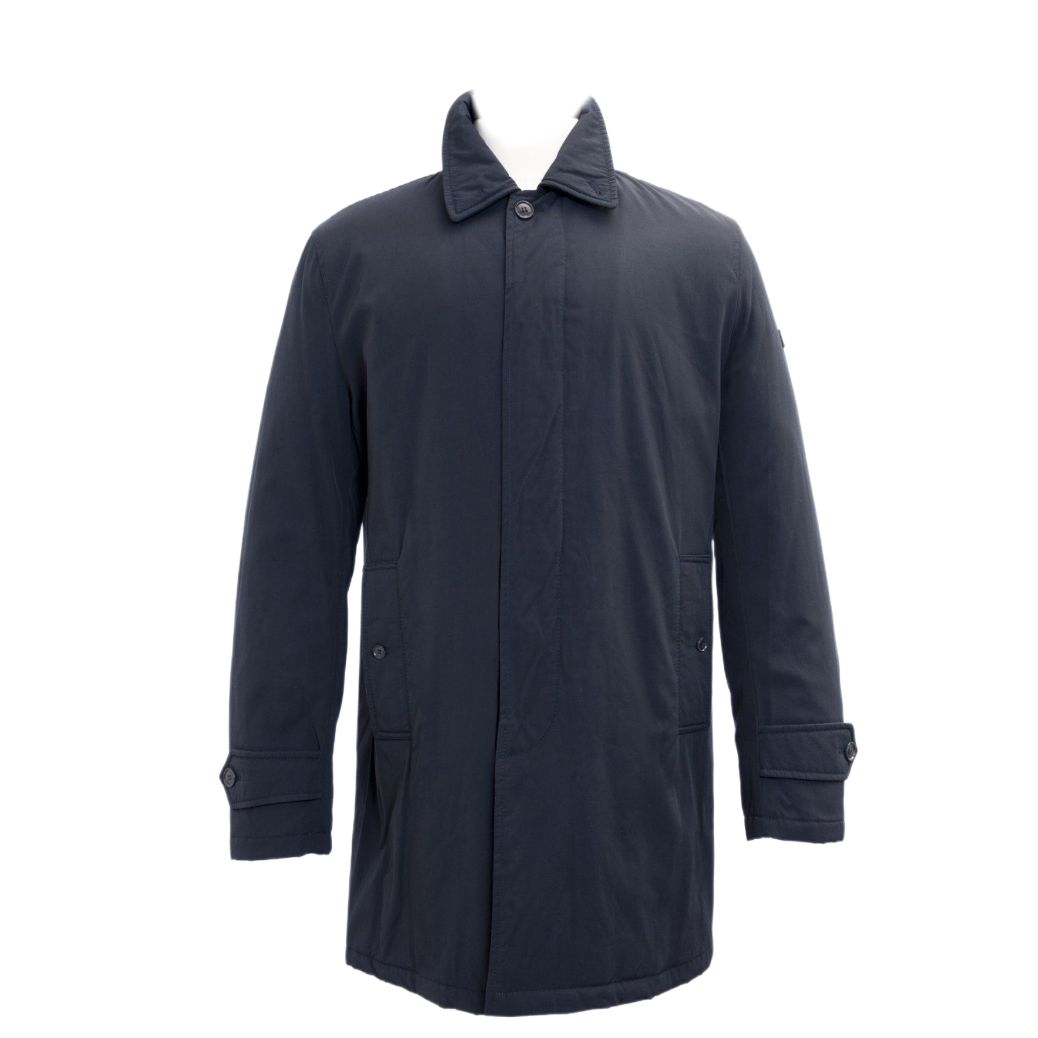 Reporter Collared Trench Coat IT 46 Navy Blue - Walmart.com