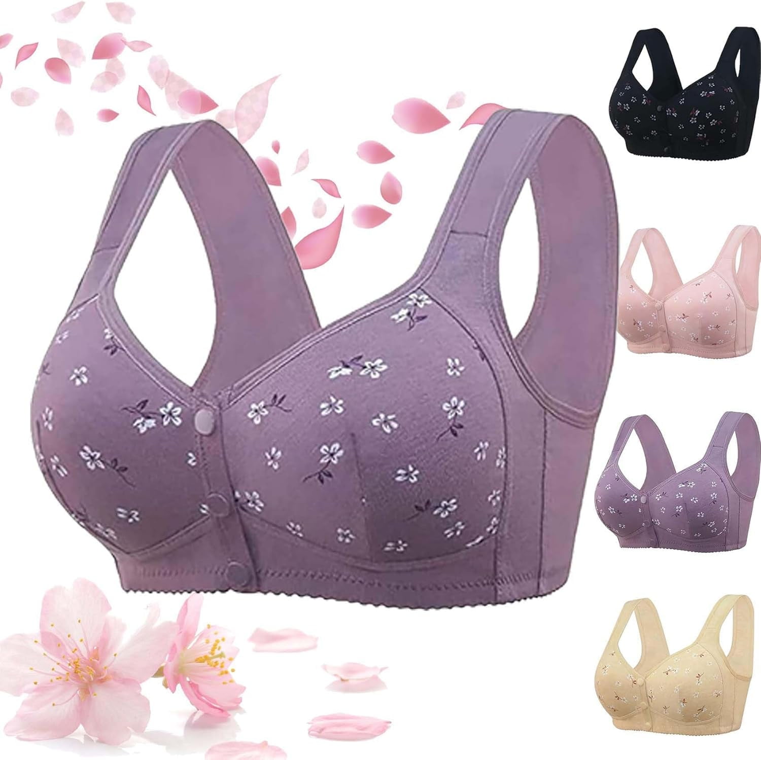Reposaltrust Design for Senior Front Closure Cotton Bra,Melly Charm ...