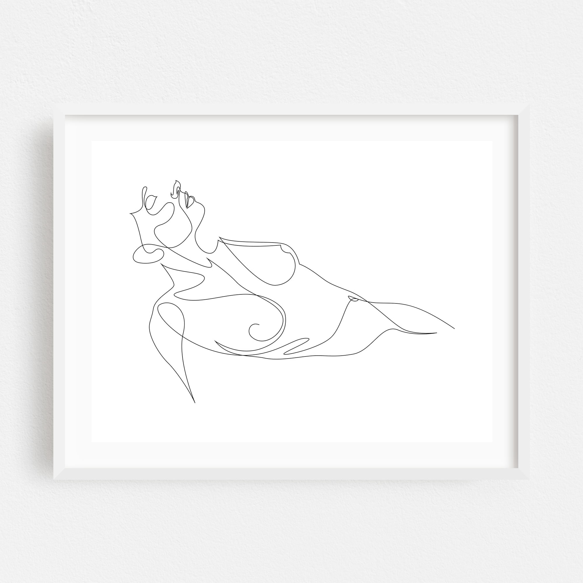 Repose - one line nude - Line Drawing Line Art Minimalist Abstract ...