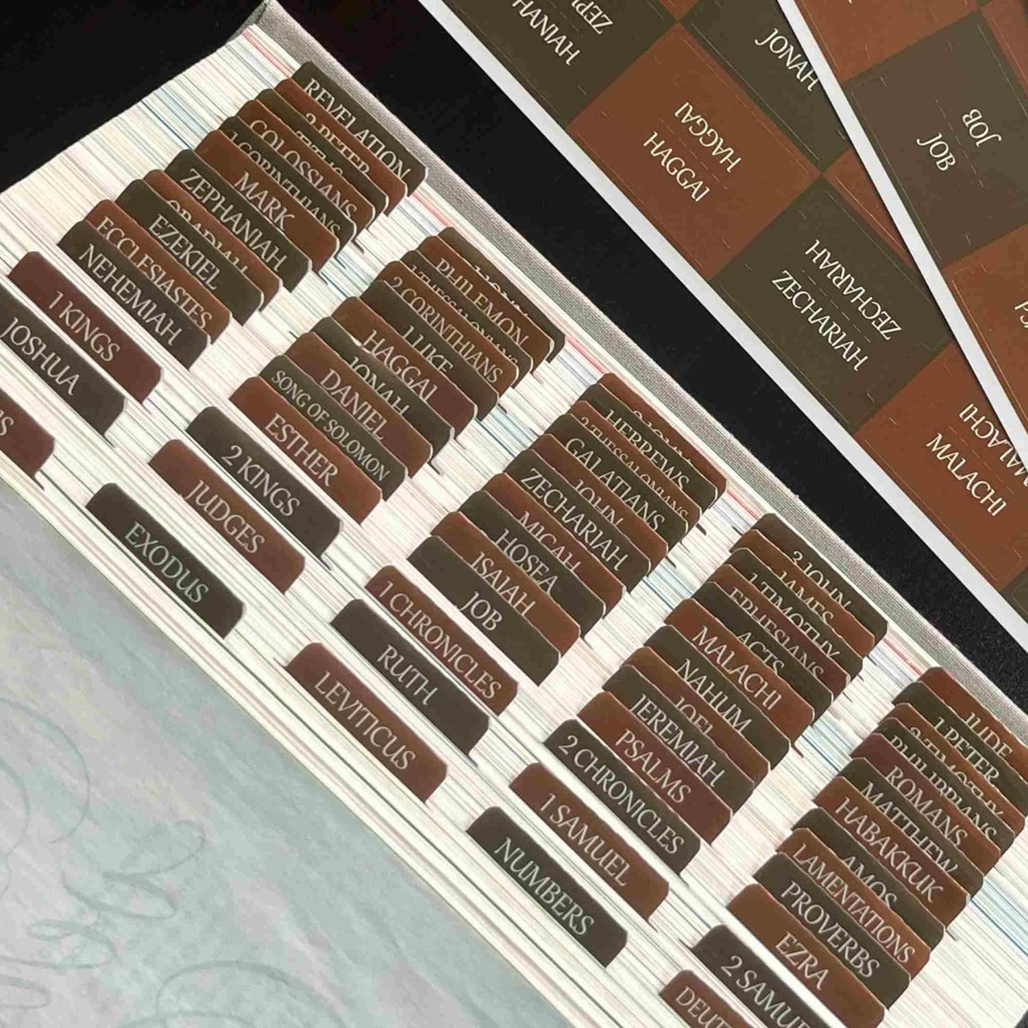 Reposition Large Text Bible Tabs, Contrast Color Bible Stickers for ...