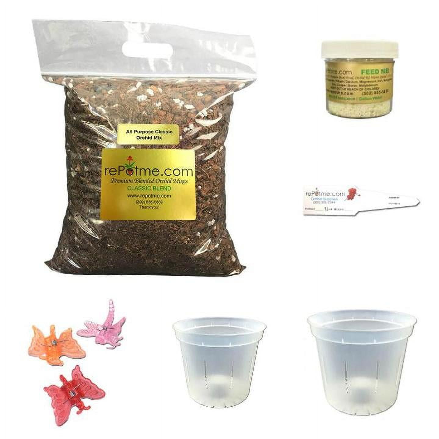 Repotme Orchid Growing Starter Kit with All Purpose Classic Orchid Mix ...
