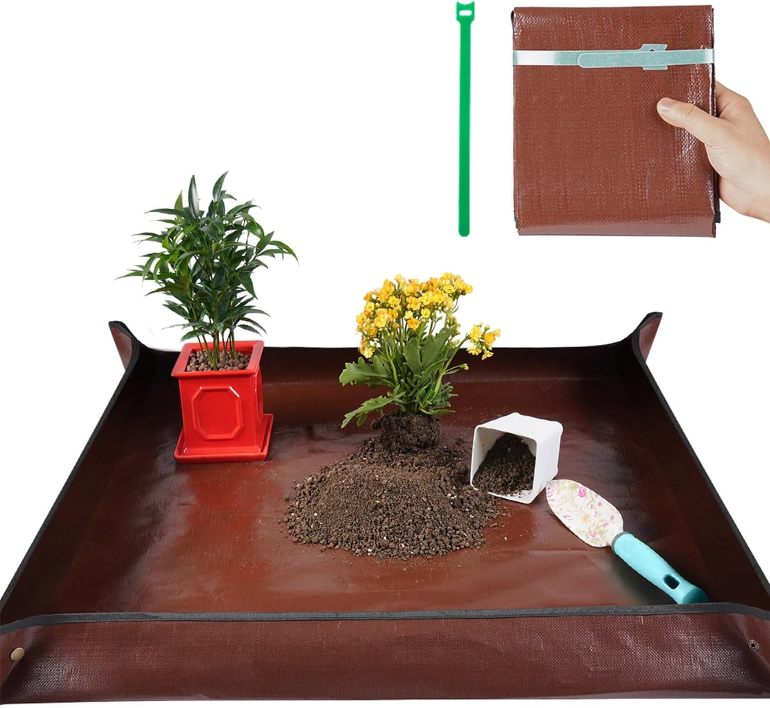 Repotting Mat for Indoor Plant Transplanting Control Mess, 26.8"X26.8 ...