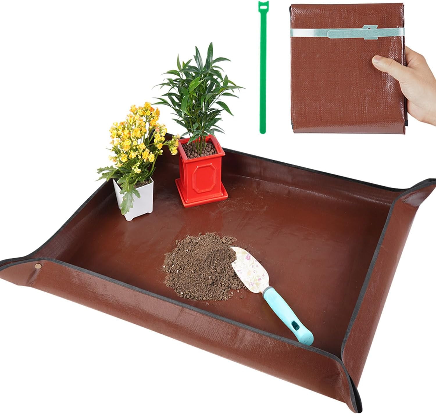 Repotting Mat for Indoor Plant Transplanting Control Mess, 26.8"X26.8 ...