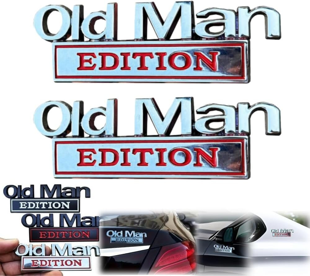 Represeint Old Man Edition Car Emblem, 3D Metal Badge Car Stickers ...