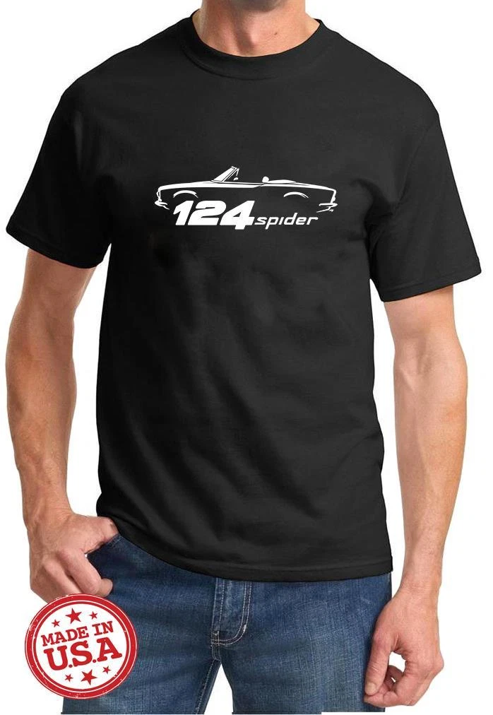 Reprint Rare 1966-82 Fiat 124 Spider Sports Car Classic Design Tshirt ...