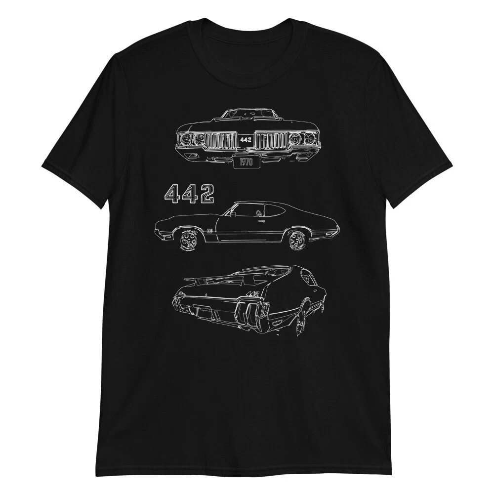 Reprint Rare 1970 Olds 442 Muscle Car Collector Cars Outline Art Short ...