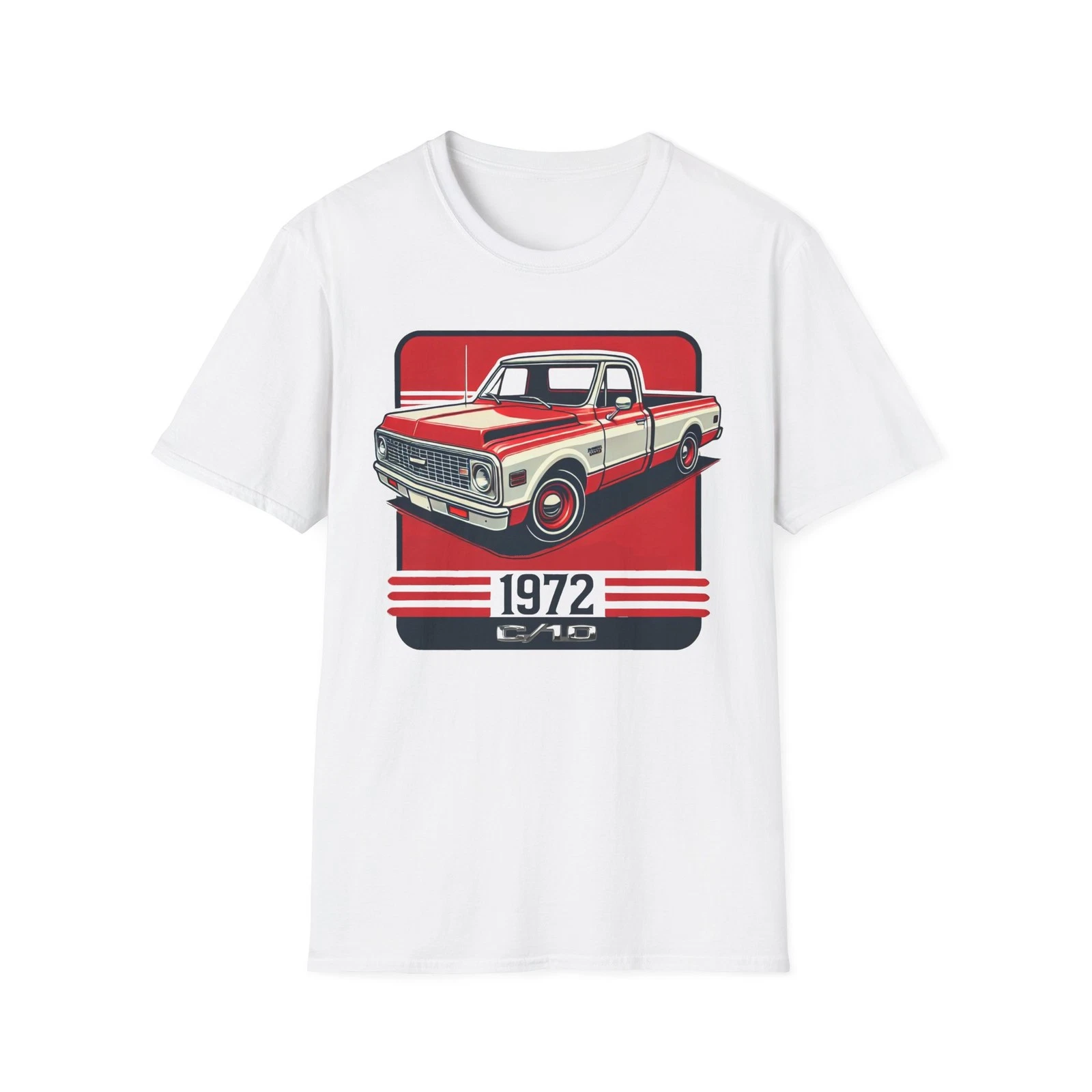 Reprint Rare 1972 Chevy C10 Pickup TShirt Classic Truck Red & White ...