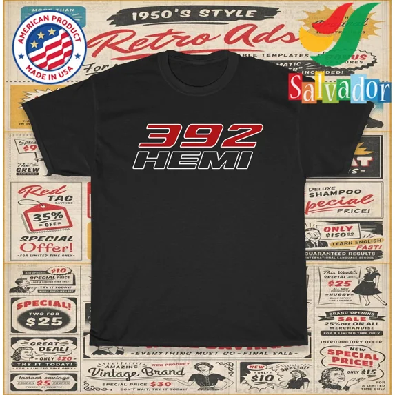 Reprint Rare 392 Hemi Engine Men's T-Shirt American Tee shirt men ...