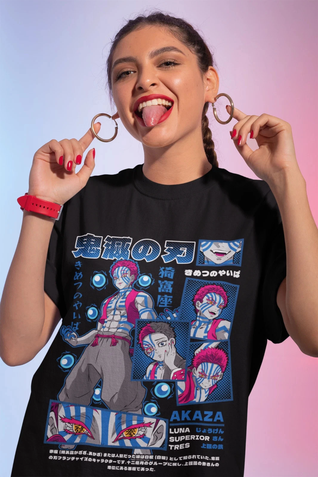 Reprint Rare Anime Akaza Kimetsu No Yaiba T-Shirt Unisex#15 - Walmart.com