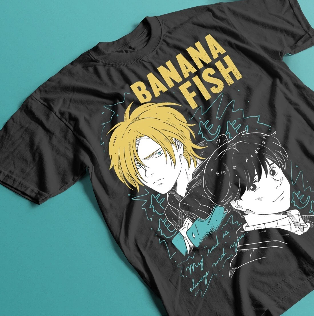 Reprint Rare Anime Banana Fish Unisex Tee - Ash Lynx Eiji Card Kawaii T ...