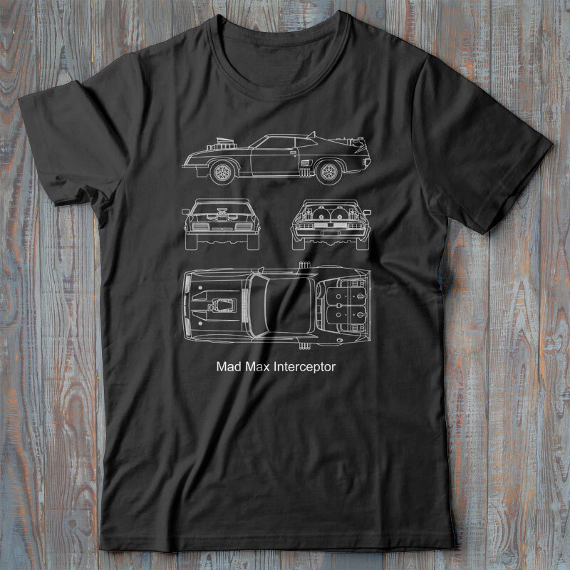 Reprint Rare Automotive car T-shirt - MAD MAX Interceptor - technical ...