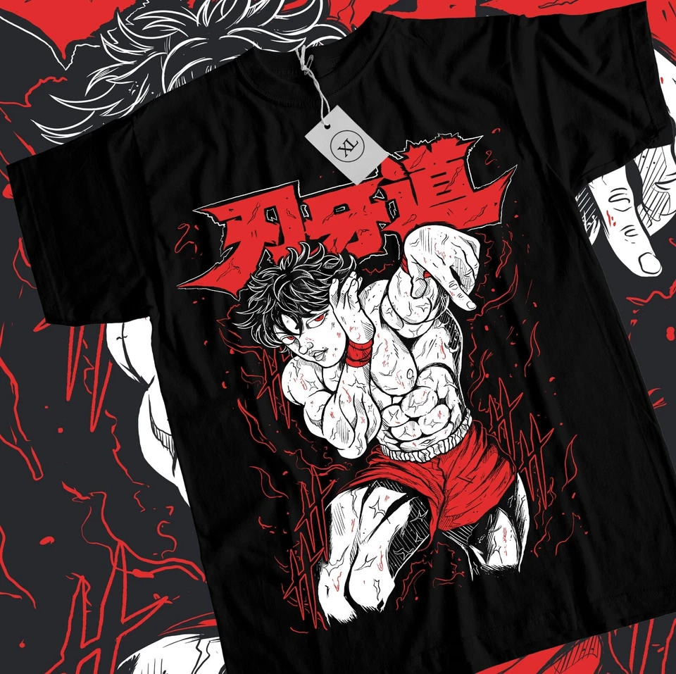 Reprint Rare Baki the Grappler T-Shirt Gym And Fitness Yujiro Hanma ...
