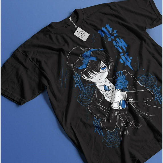 Reprint Rare Black Butler T-Shirt Ciel Phantomhive T-Shirt Sebastian ...