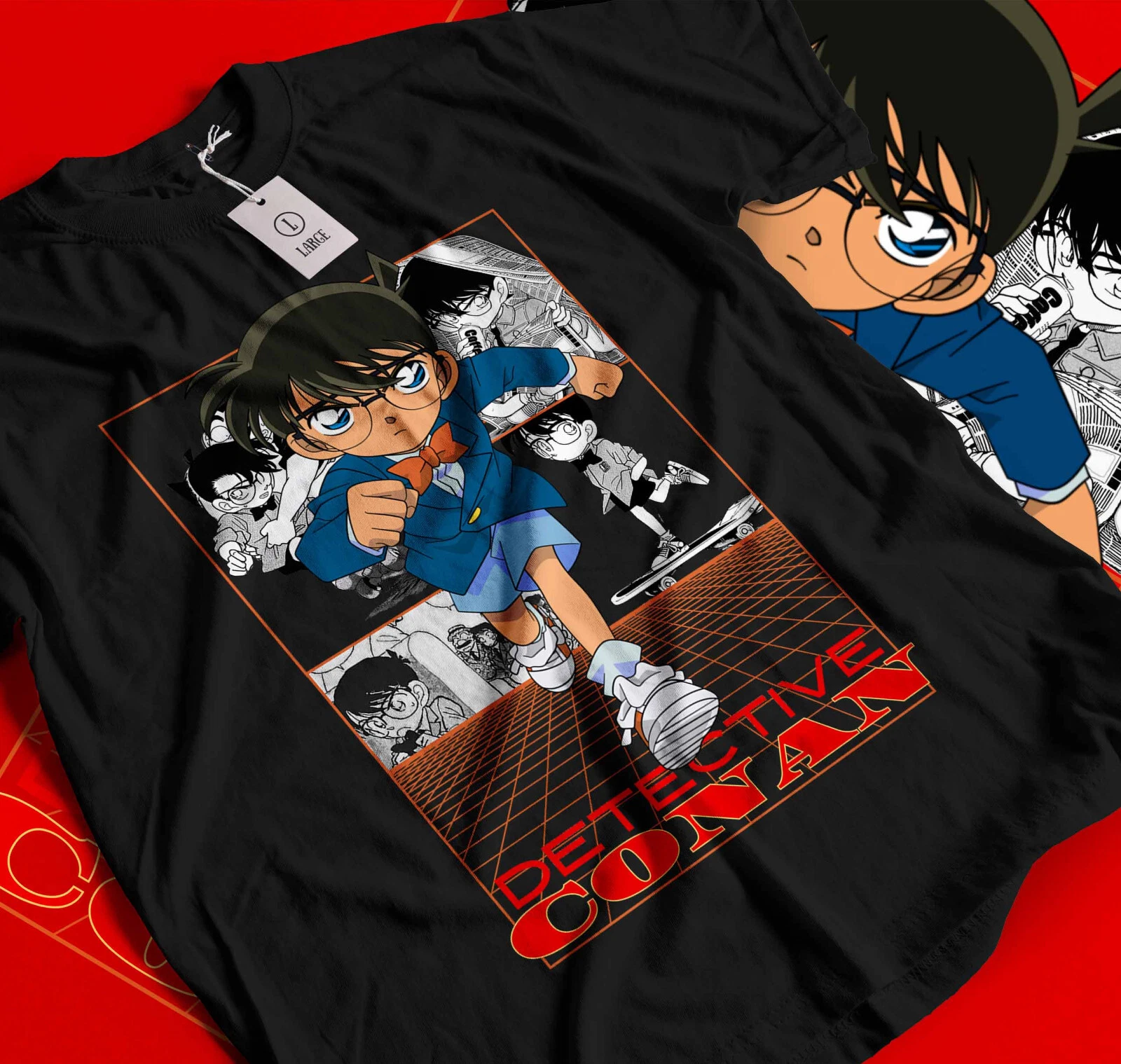 Reprint Rare Detective Conan T-shirt Edogawa Shirt Shinichi Vermouth ...