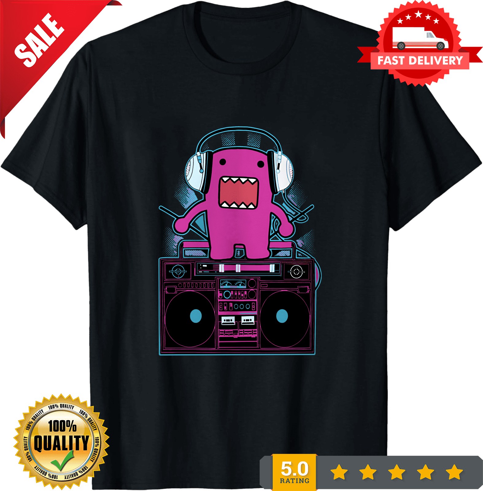 Reprint Rare Domo Kun Tee - DJ Domo Scene Emo T-shirt - Harajuku ...