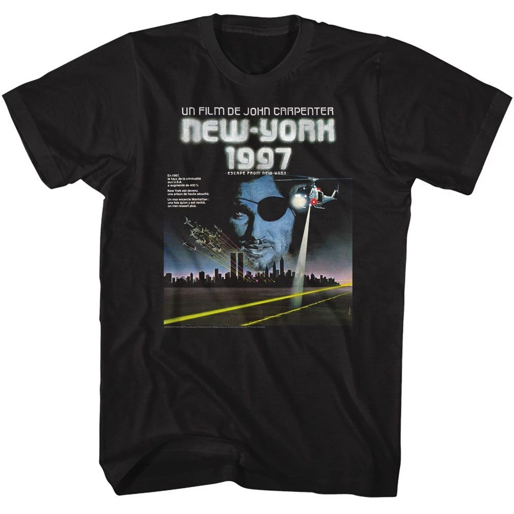 Reprint Rare Escape From New York French Poster Image Black Movie Shirt ...