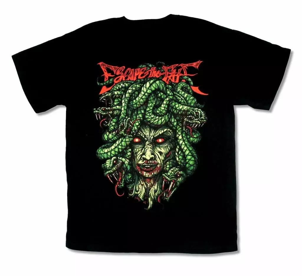 Reprint Rare Escape The Fate T-Shirt Short Sleeve Cotton Black Unisex S ...