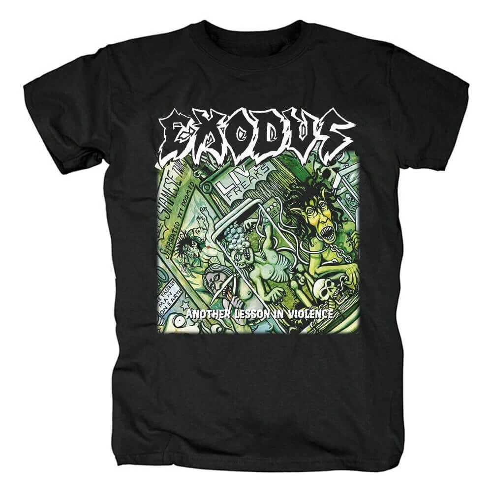 Reprint Rare Exodus Band Another Lesson In Violence Cotton Black All ...