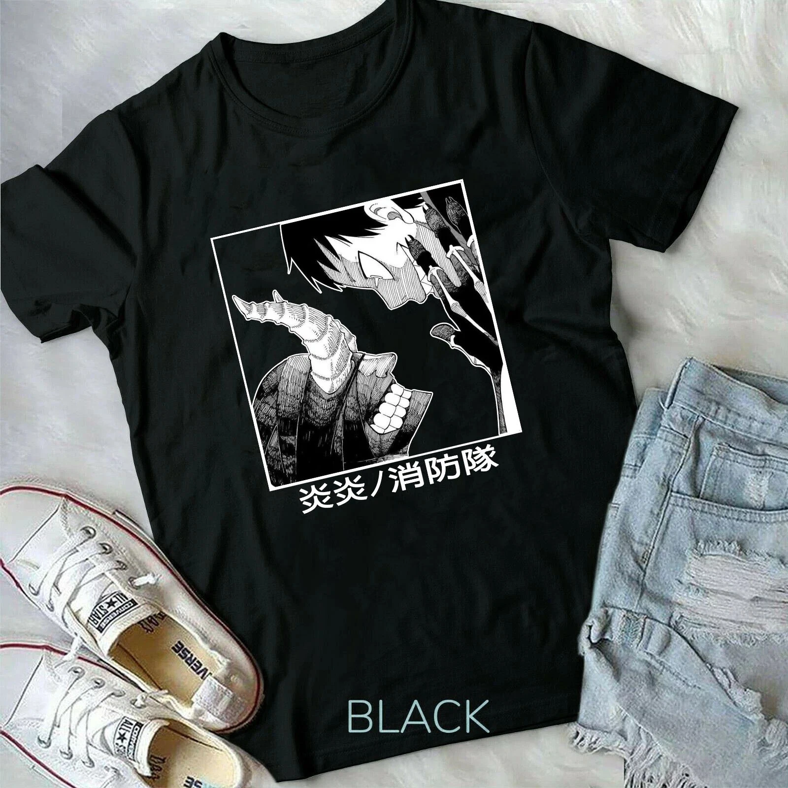 Reprint Rare Fire Force T-shrit, Shinra, Akitaru Obi,Iris,Tamaki,Manga, Japanese, Unisex ...