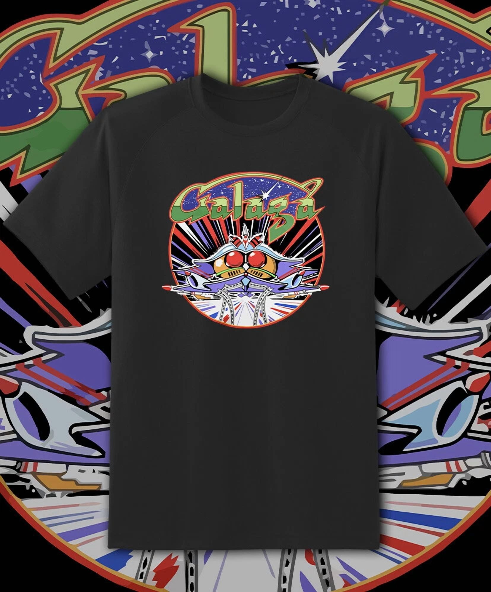 Reprint Rare Galaga Retro Arcade Game Main Logo Retro Video Game T ...