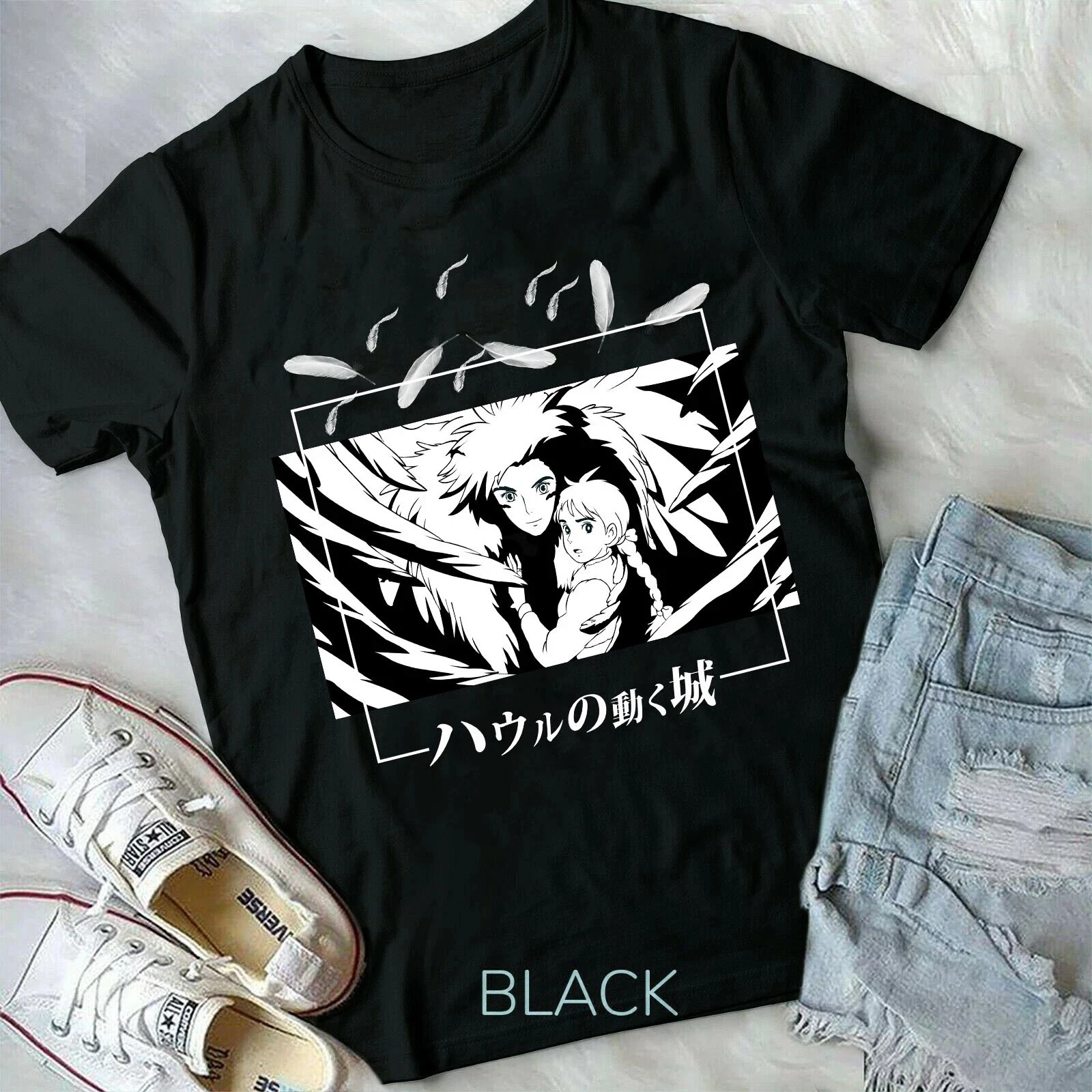 Reprint Rare Howl And Sophie T-shirt,Howl's Moving Castle,Hayao ...